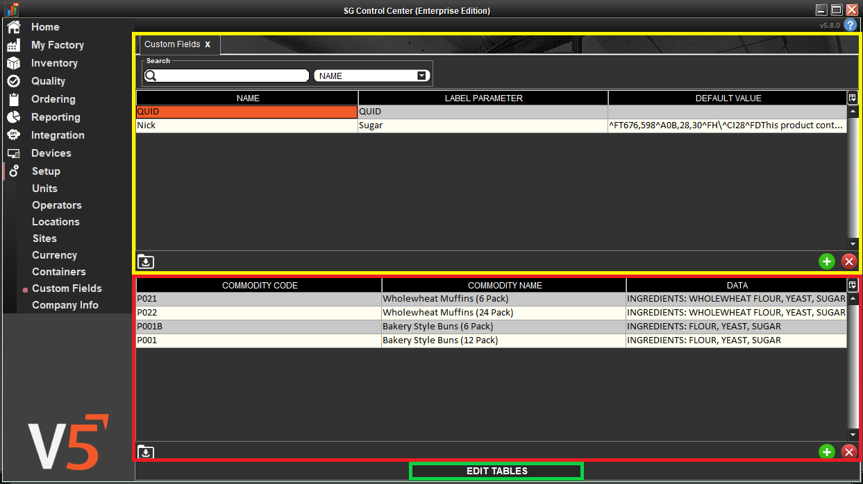 Custom Fields - Control Center Guide, V5 Traceability