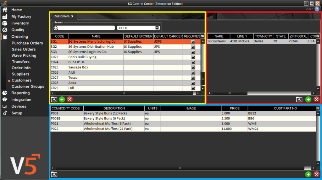 Customers - Control Center Guide, V5 Traceability