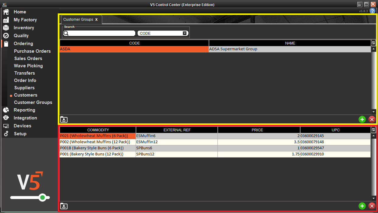 Customer Groups - Control Center Guide, V5 Traceability