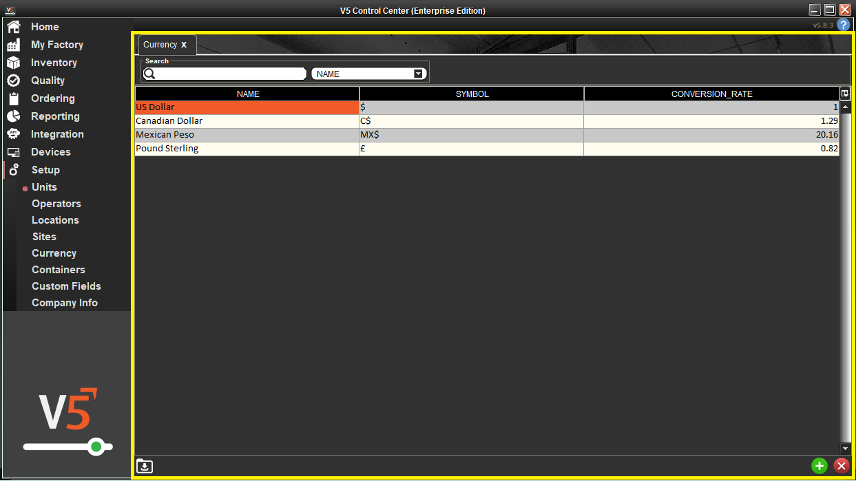 Currency - Control Center Guide, V5 Traceability