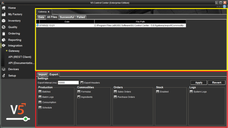 Gateway - Control Center Guide, V5 Traceability