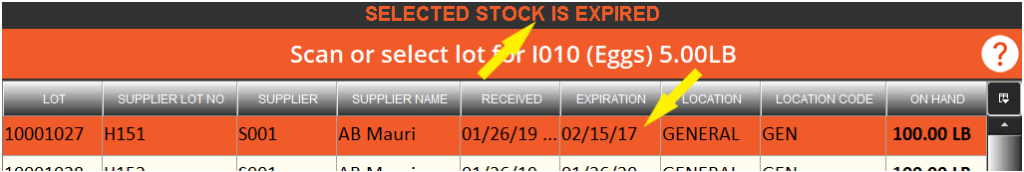 Lot Select - Terminal Guide, V5 Traceability