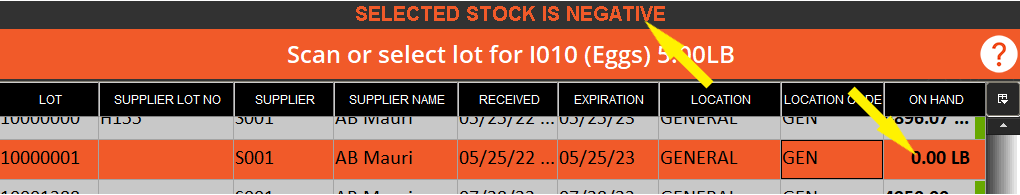 Lot Select - Terminal Guide, V5 Traceability