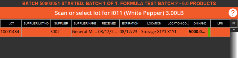 Lot Select - Terminal Guide, V5 Traceability