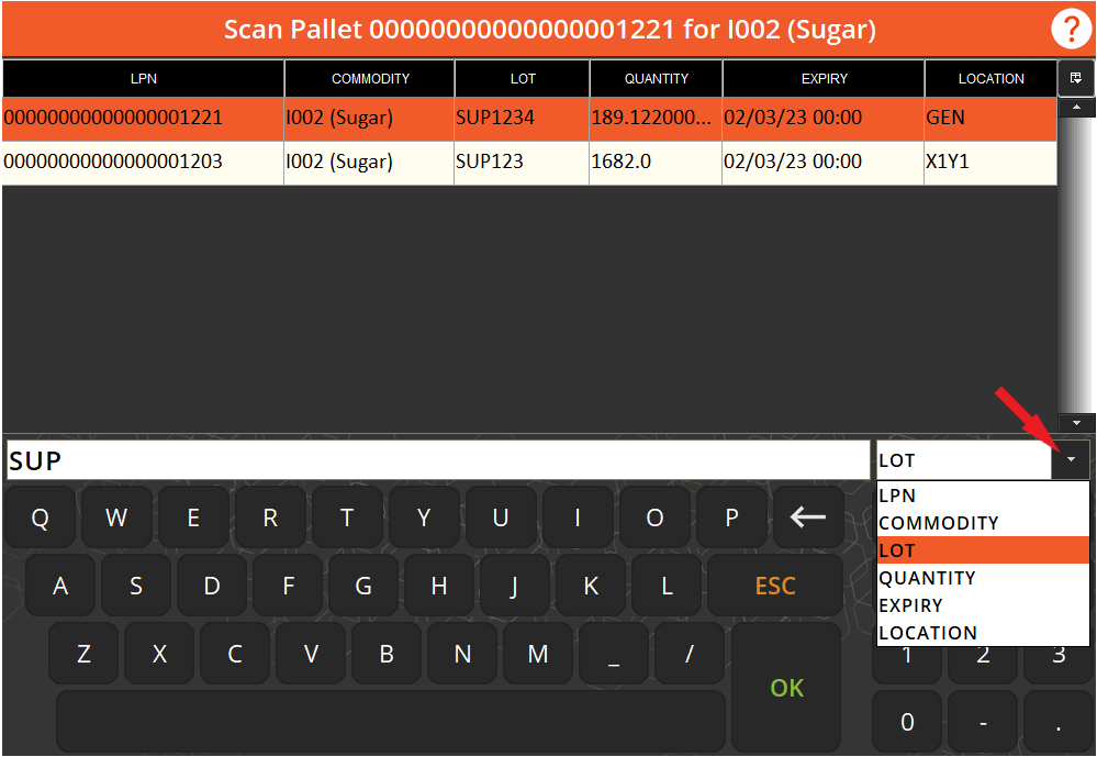 Pallet Select - Terminal Guide, V5 Traceability