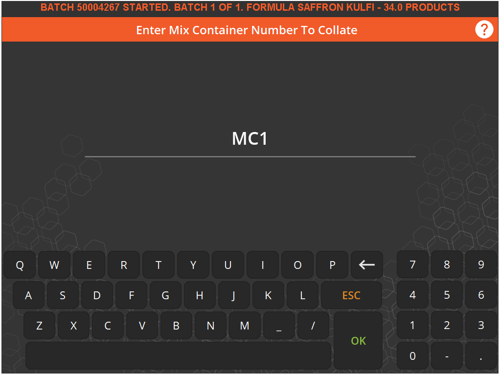 Mix Containers - Terminal Guide, V5 Traceability