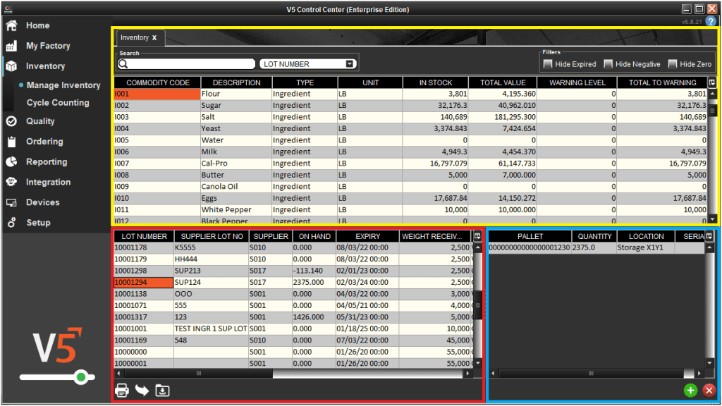 Manage Inventory - Control Center Guide, V5 Traceability