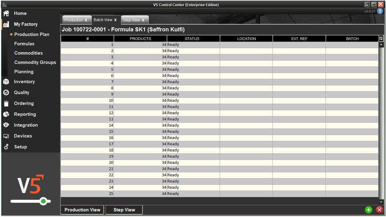 Production Plan - Control Center Guide, V5 Traceability