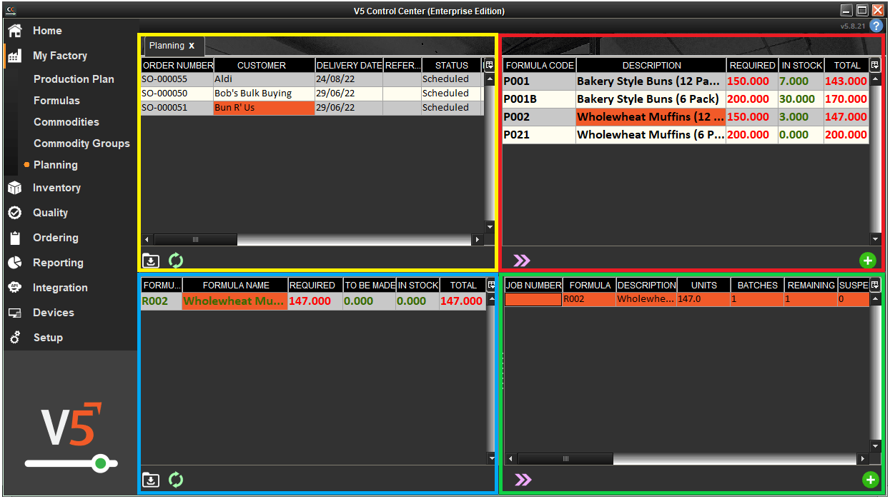 Planning - Control Center Guide, V5 Traceability