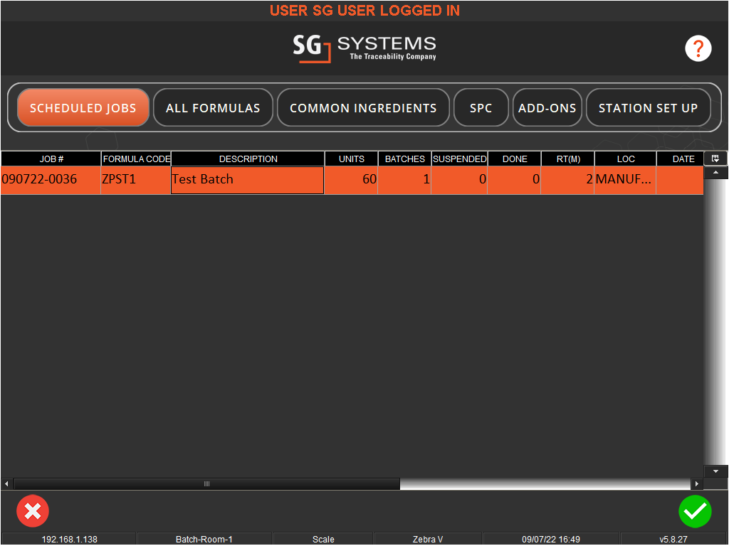 Batching - Module Guide, V5 Traceability - SG Systems Global