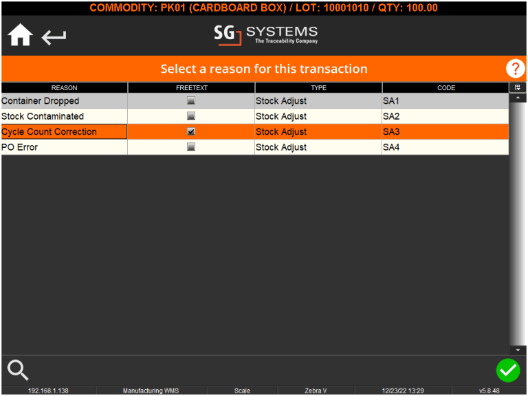 Cycle Count - Module Guide, V5 traceability