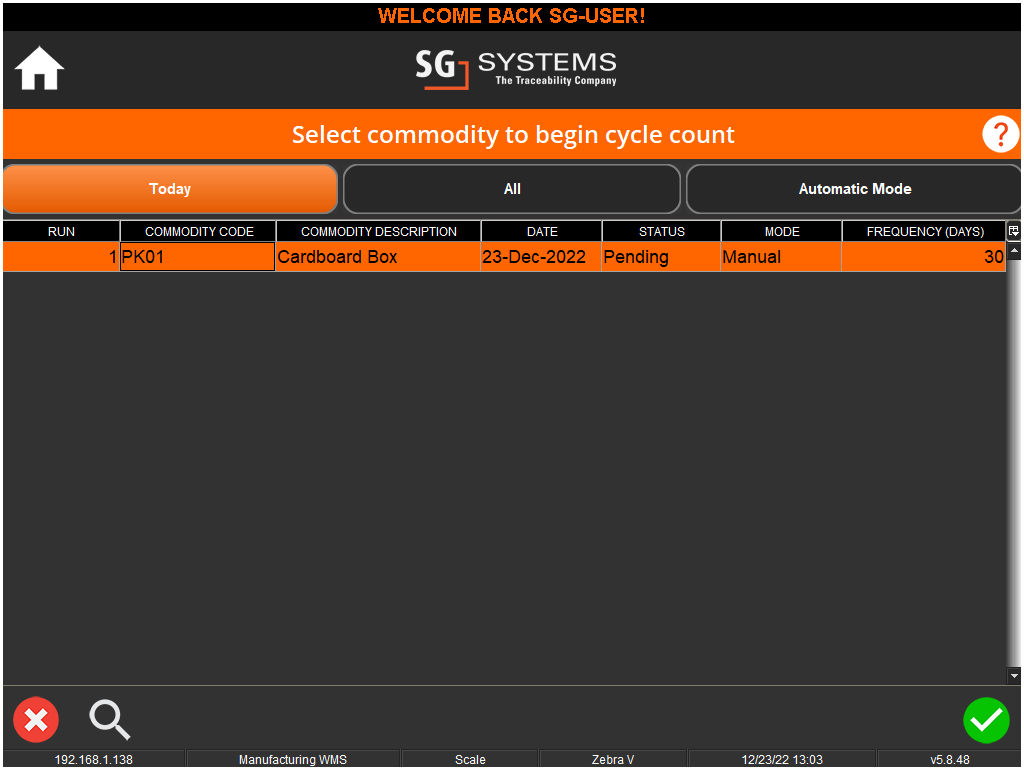 Cycle Count - Module Guide, V5 traceability