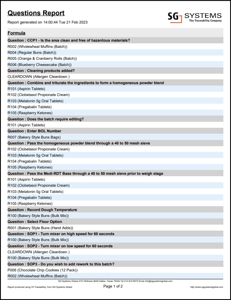 Questions - SG Systems Global