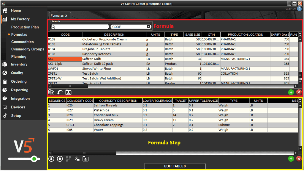 Formulas - SG Systems Global