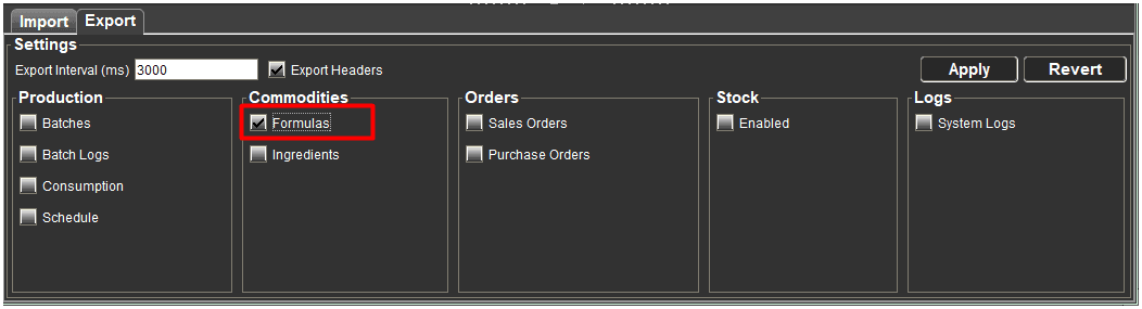 Formulas - SG Systems Global