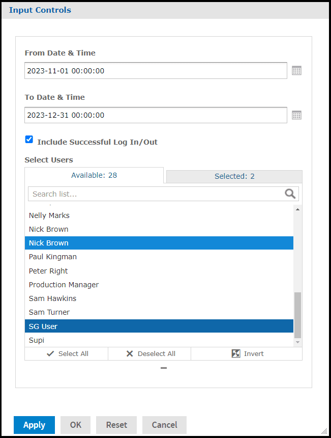 User Logins - SG Systems Global