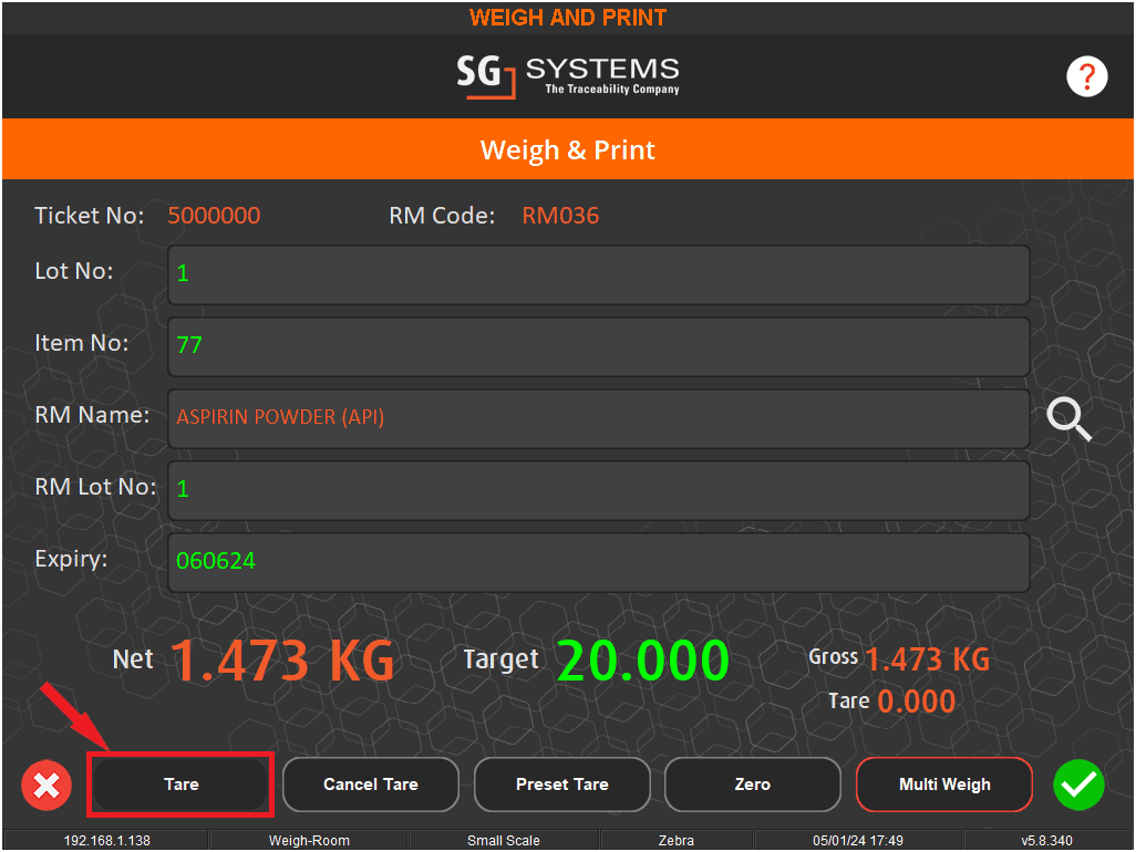 Module Guide - Weigh & Print - SG Systems Global