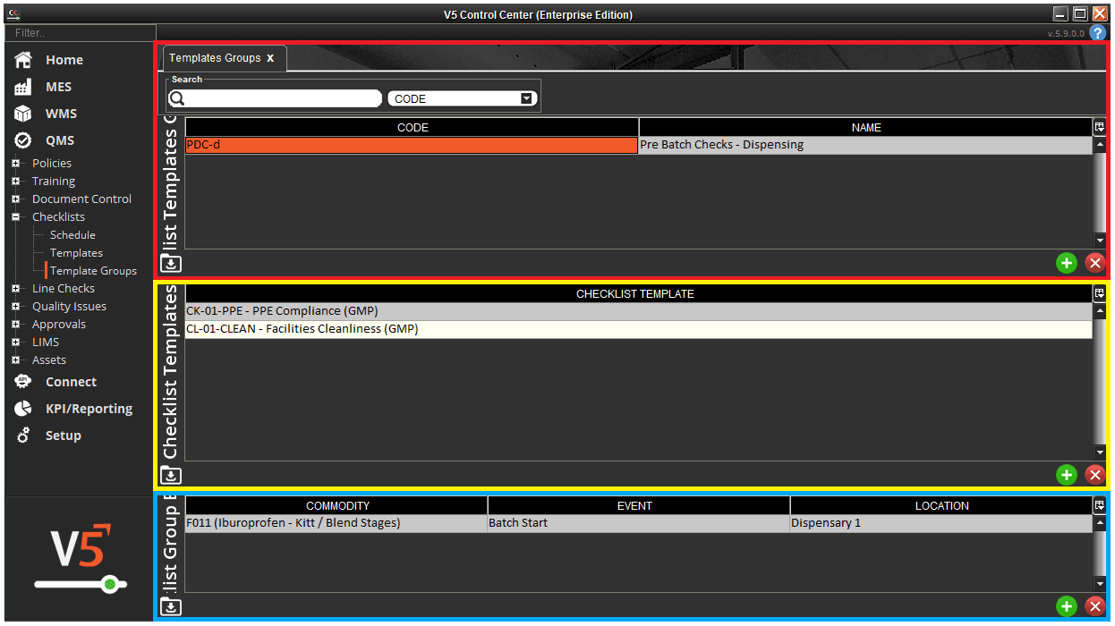 Checklist Template Groups - Control Center Guide - SG Systems Global